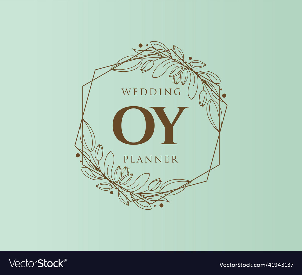 Oy initials letter wedding monogram logos Vector Image