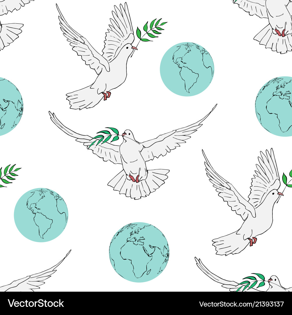 Seamless pattern for the international day peace Vector Image