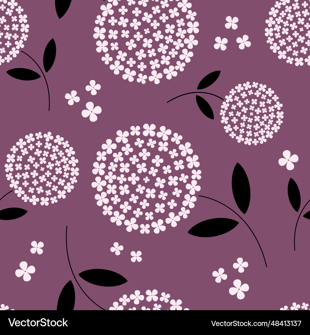Seamless pattern with flowers hydrangea Royalty Free Vector