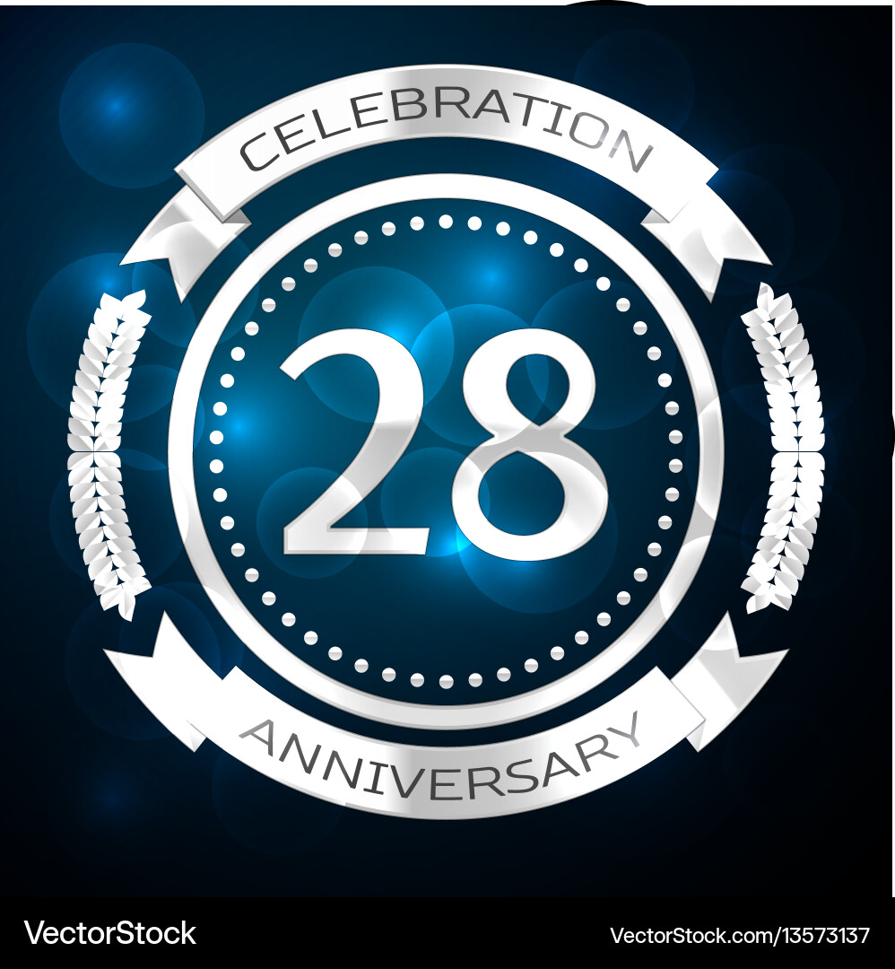 Twenty eight years anniversary celebration Vector Image