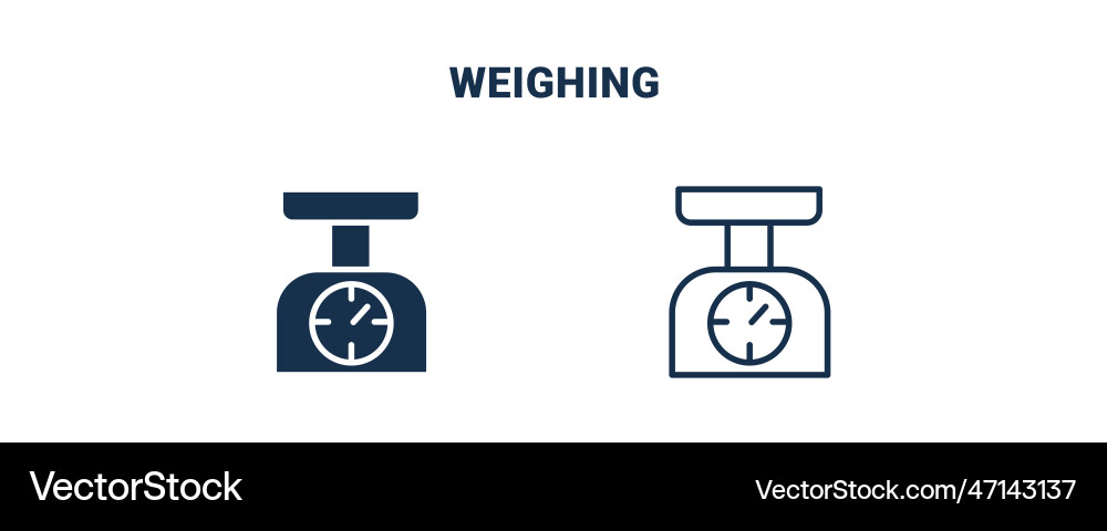 Weighing icon outline and filled Royalty Free Vector Image