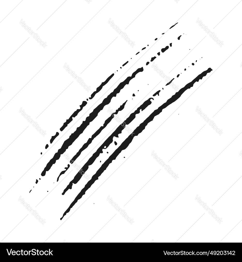 Animal claw scratch slash grunge texture black Vector Image