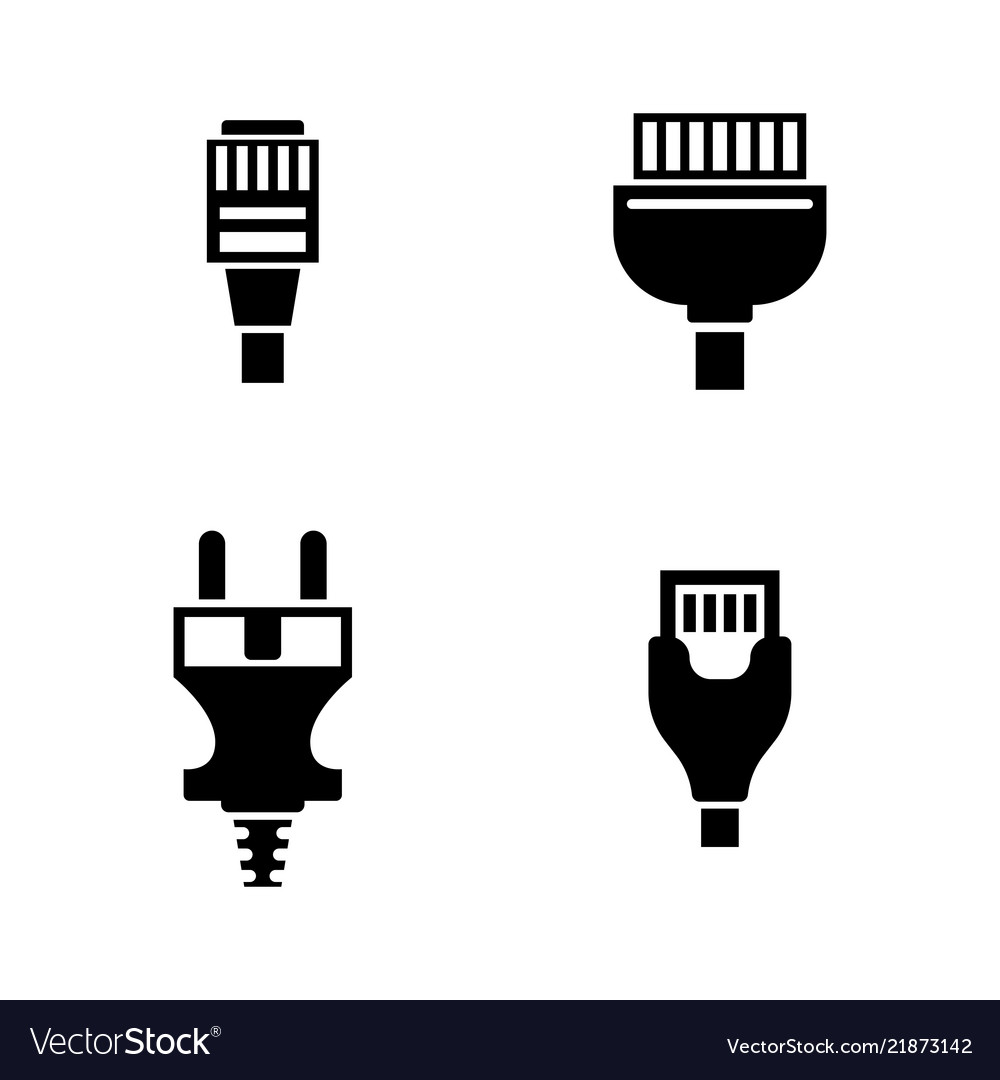 Cable wire computer plug simple related Royalty Free Vector