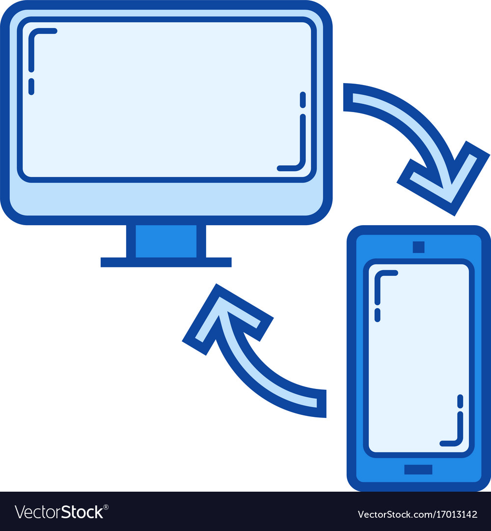 Data synchronization line icon Royalty Free Vector Image
