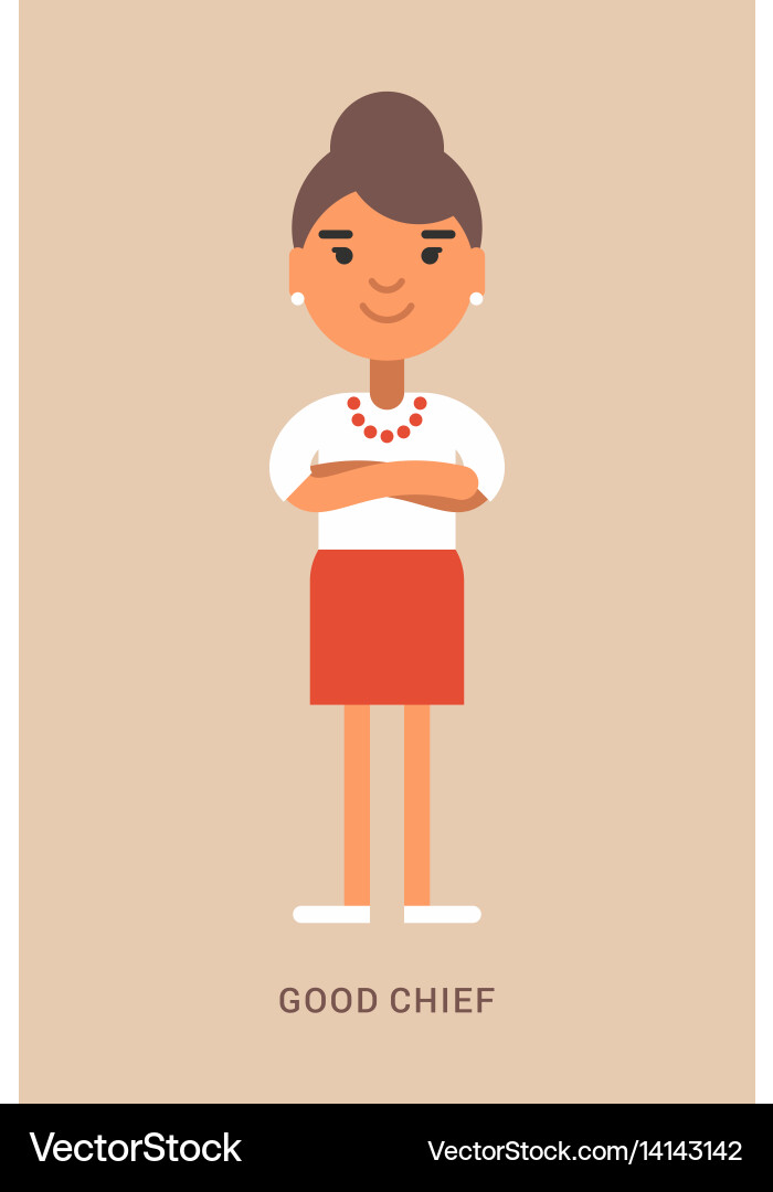 Expressions and emotions good chief smiling Vector Image