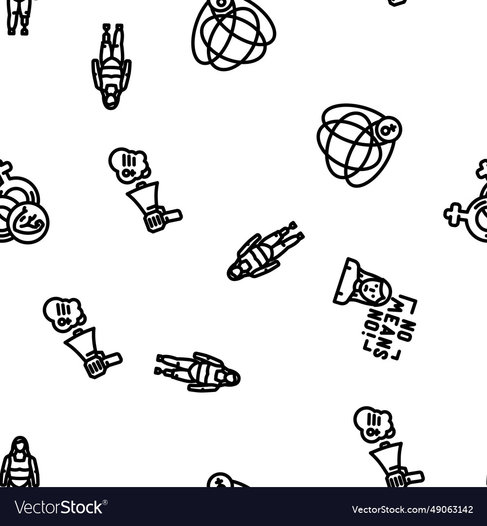 Feminist Female Women Seamless Pattern Royalty Free Vector