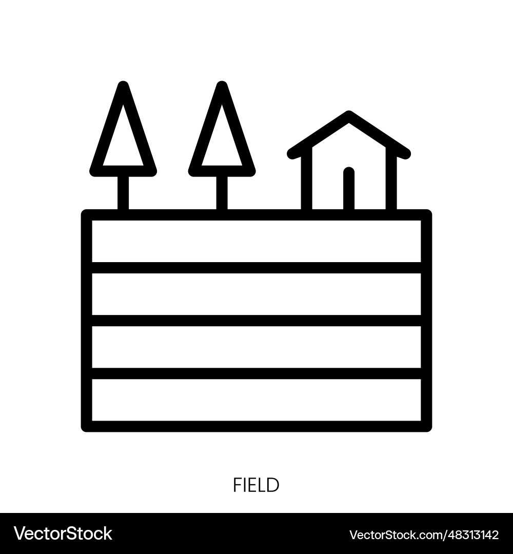 Field icon line art style design isolated Vector Image
