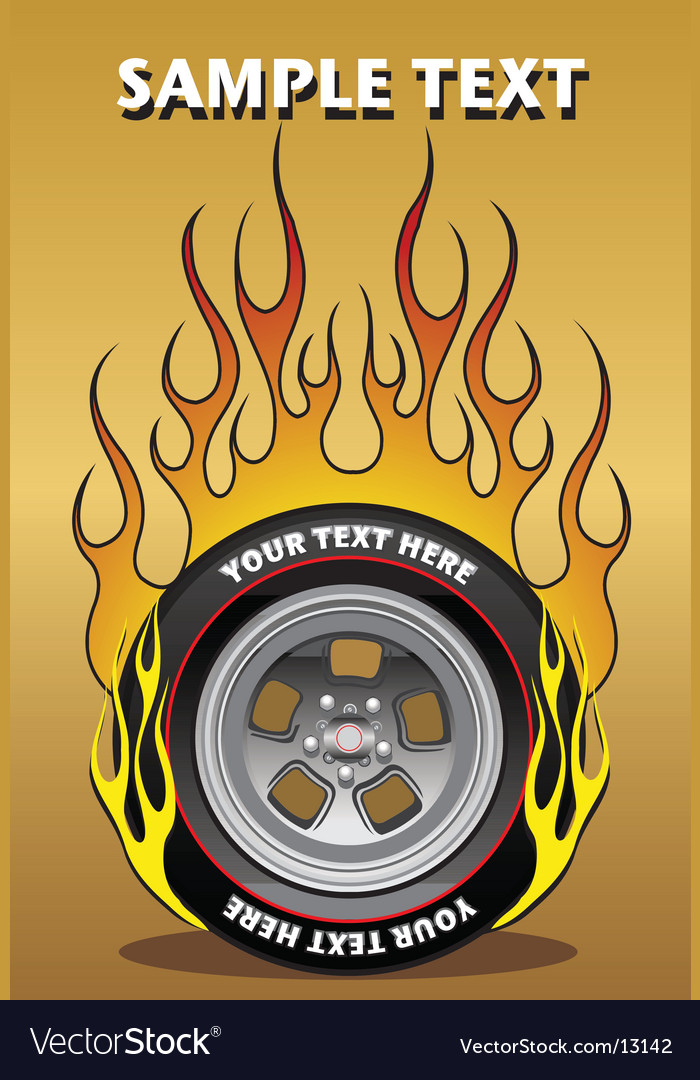 Flaming Wheel Royalty Free Vector Image Vectorstock