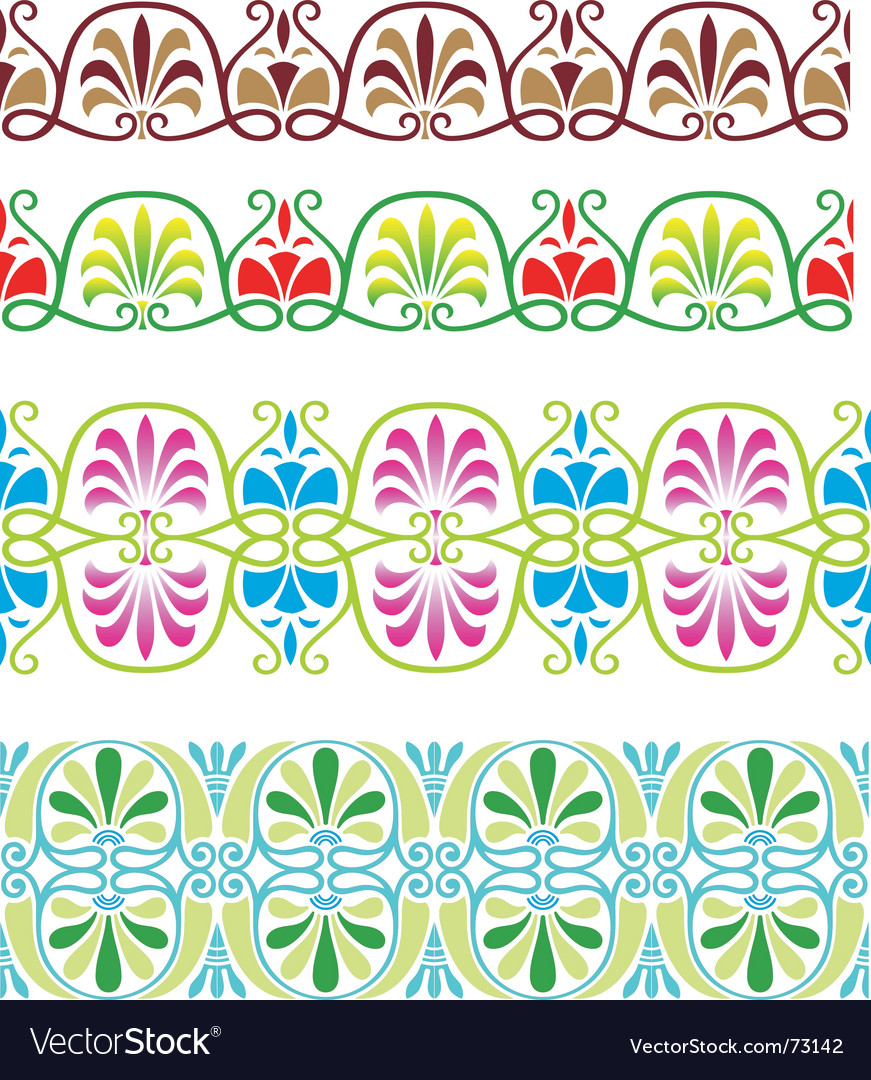 Flower pattern border Royalty Free Vector Image