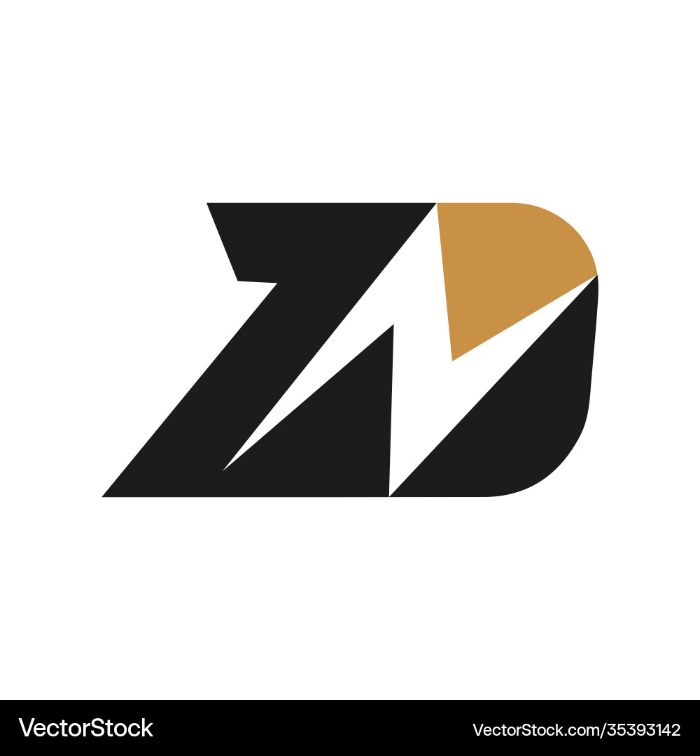 Linked letter zd logo or letter dz logo design Vector Image