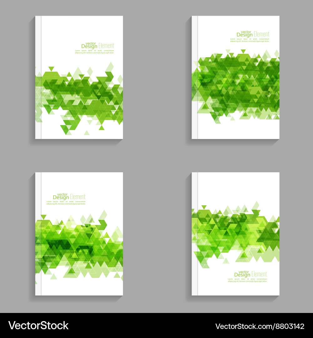 Magazine cover with leaves triangles Royalty Free Vector