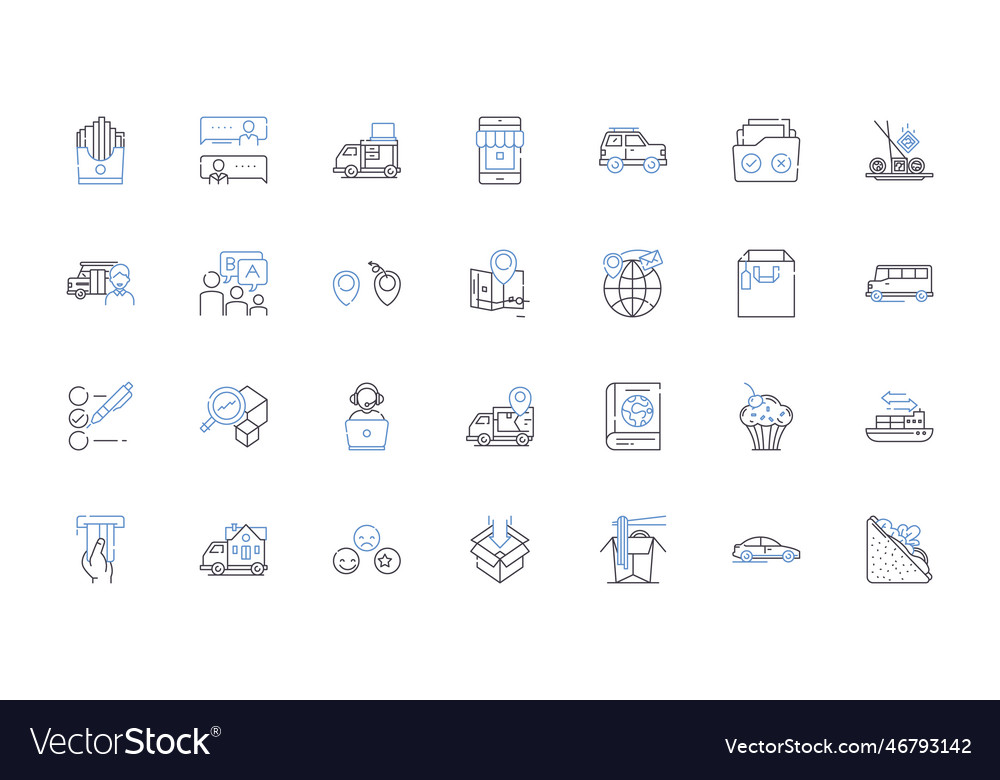Material handling line icons collection warehouse Vector Image Material handling line icons collection warehouse Vector Image