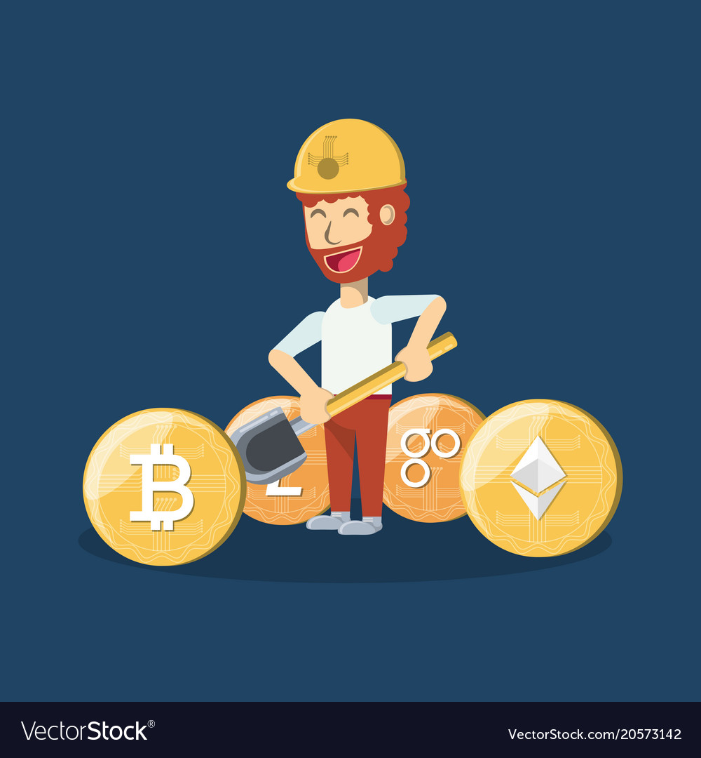 Mining cryptocurrency design Royalty Free Vector Image