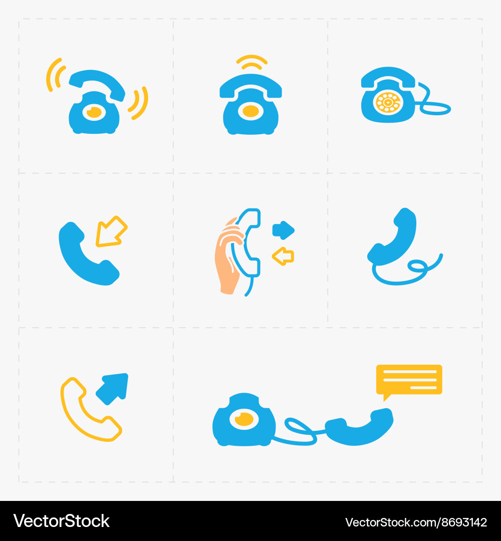 Phone colorful icons Royalty Free Vector Image