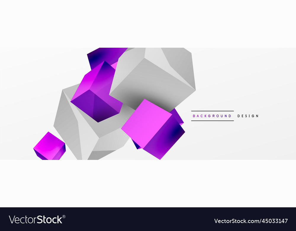 3d Cubes Abstract Background Composition Vector Image