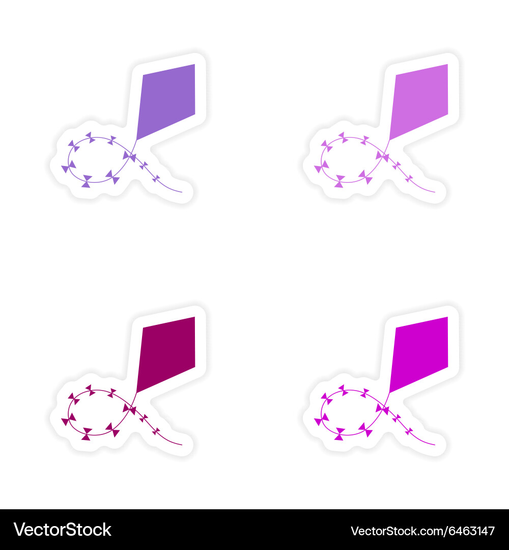 Assembly realistic sticker design on paper air Vector Image