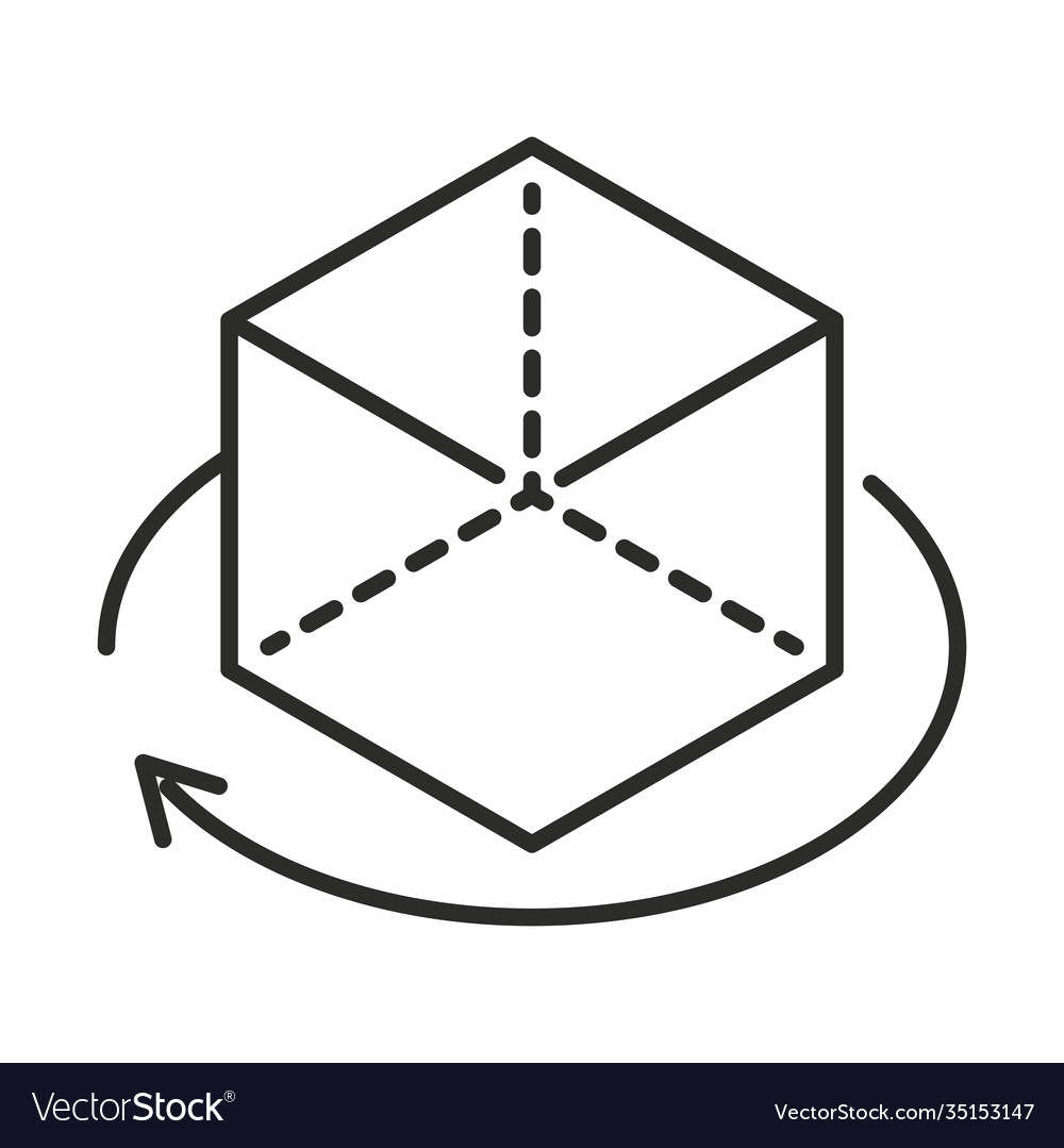 Augmented reality 360 degree view cube 3d object Vector Image