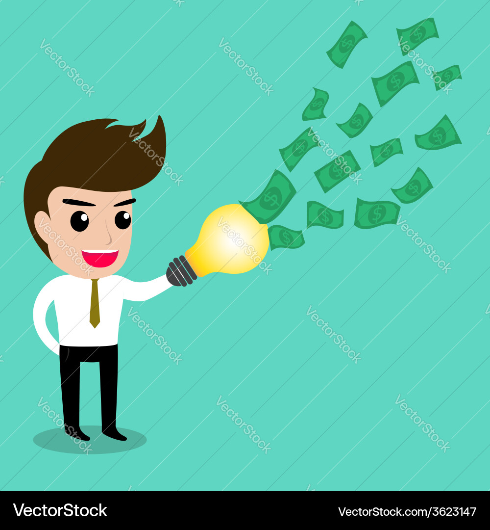 Business man idea money2 Royalty Free Vector Image