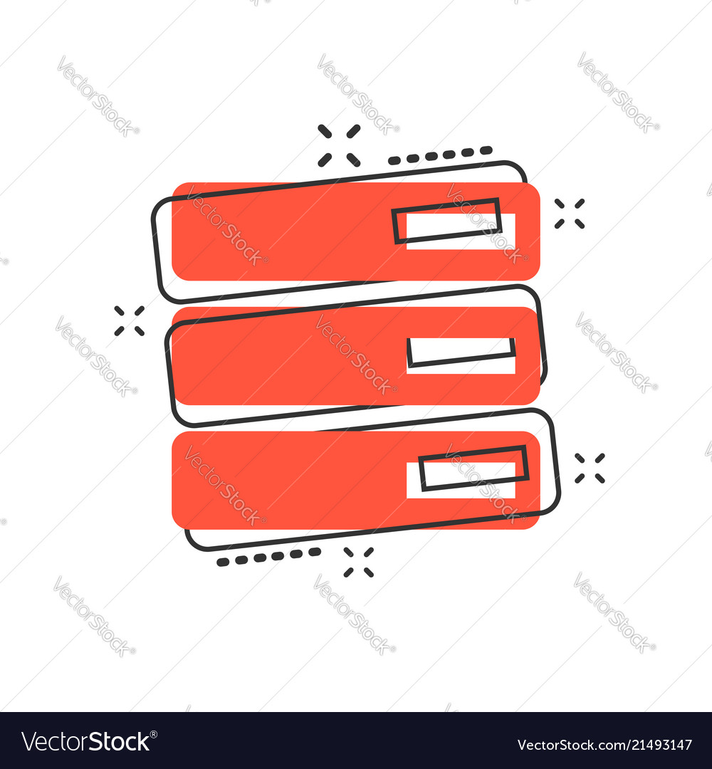 Cartoon database server icon in comic style Vector Image
