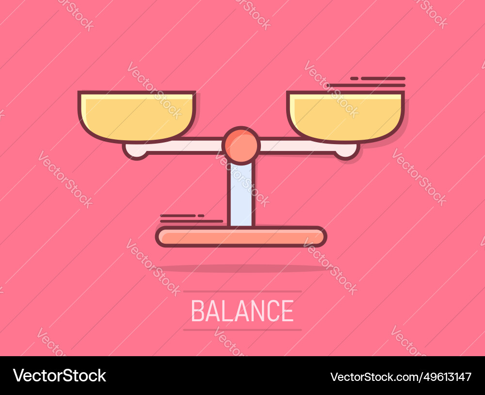 Cartoon scale weigher icon in comic style Vector Image