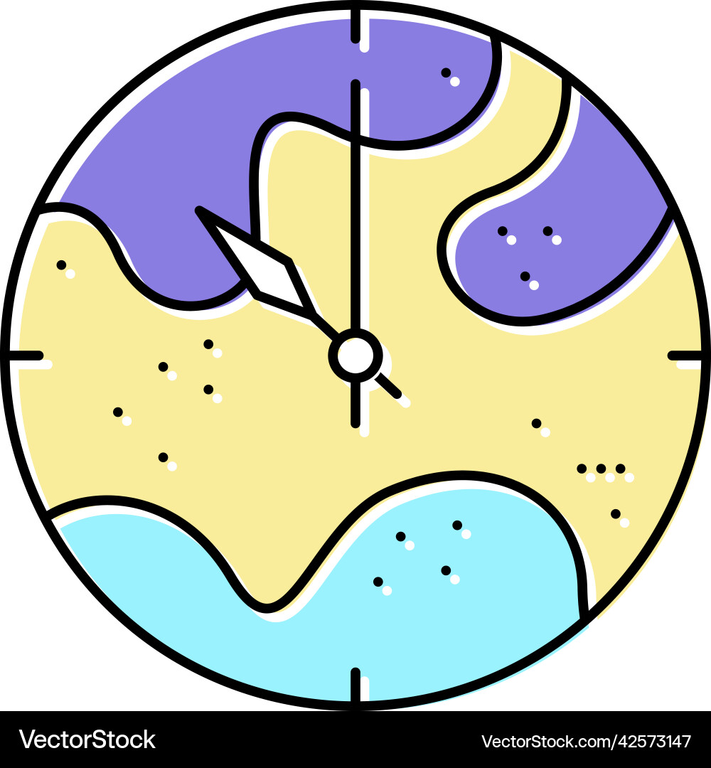 Clock resin art color icon Royalty Free Vector Image