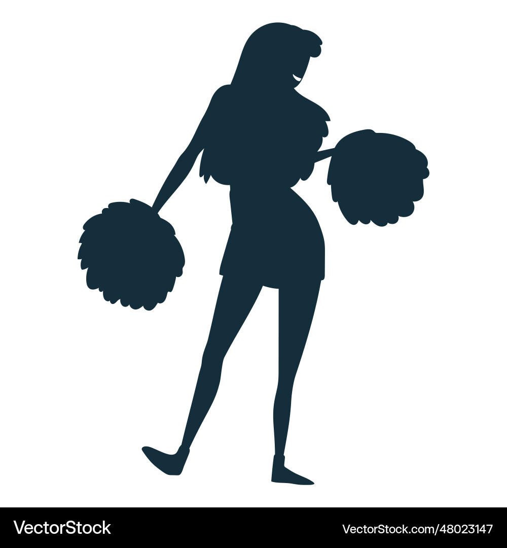College cheerleader silhouette Royalty Free Vector Image