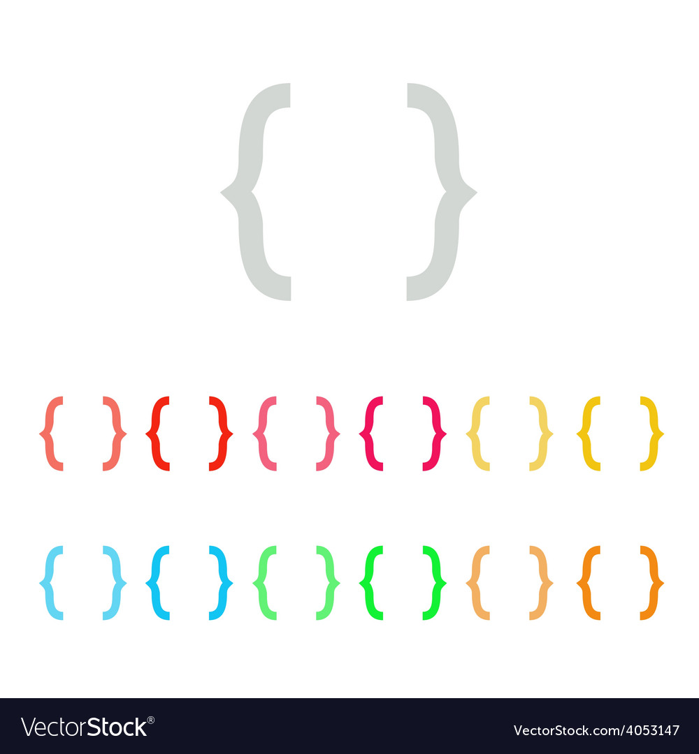Curly bracket Royalty Free Vector Image - VectorStock Curly bracket Royalty Free Vector Image - VectorStock