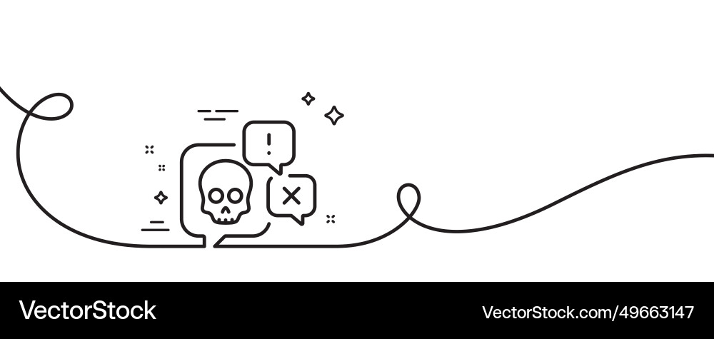 Cyber attack line icon ransomware threat sign Vector Image