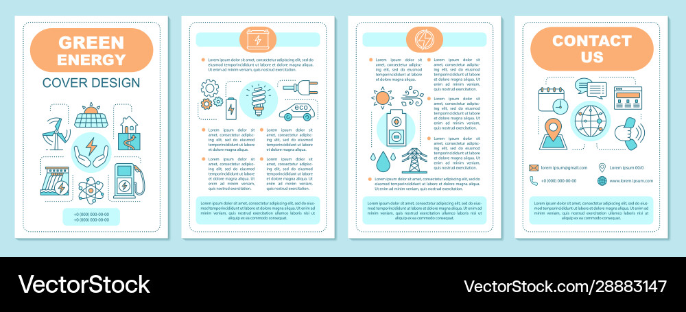 Green energy brochure template layout Royalty Free Vector