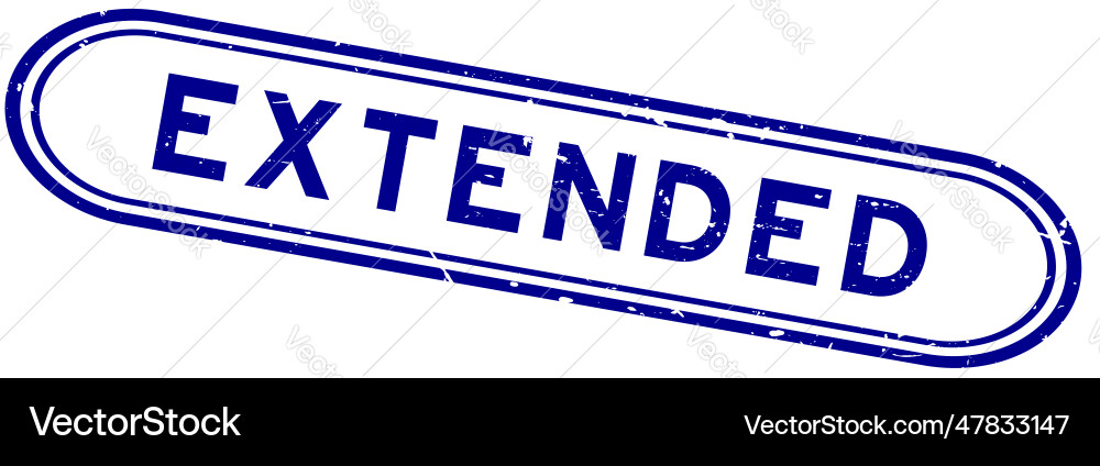 Grunge blue extended word rubber seal stamp Vector Image