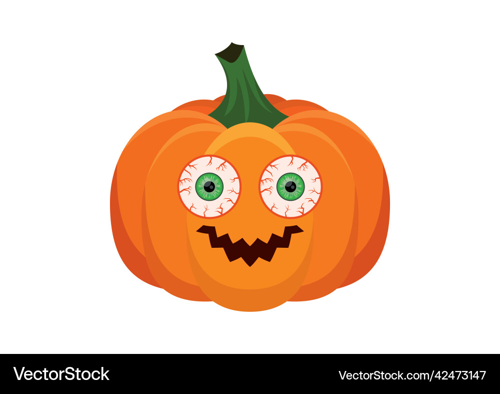 Halloween pumpkin eye spooky icon Royalty Free Vector Image