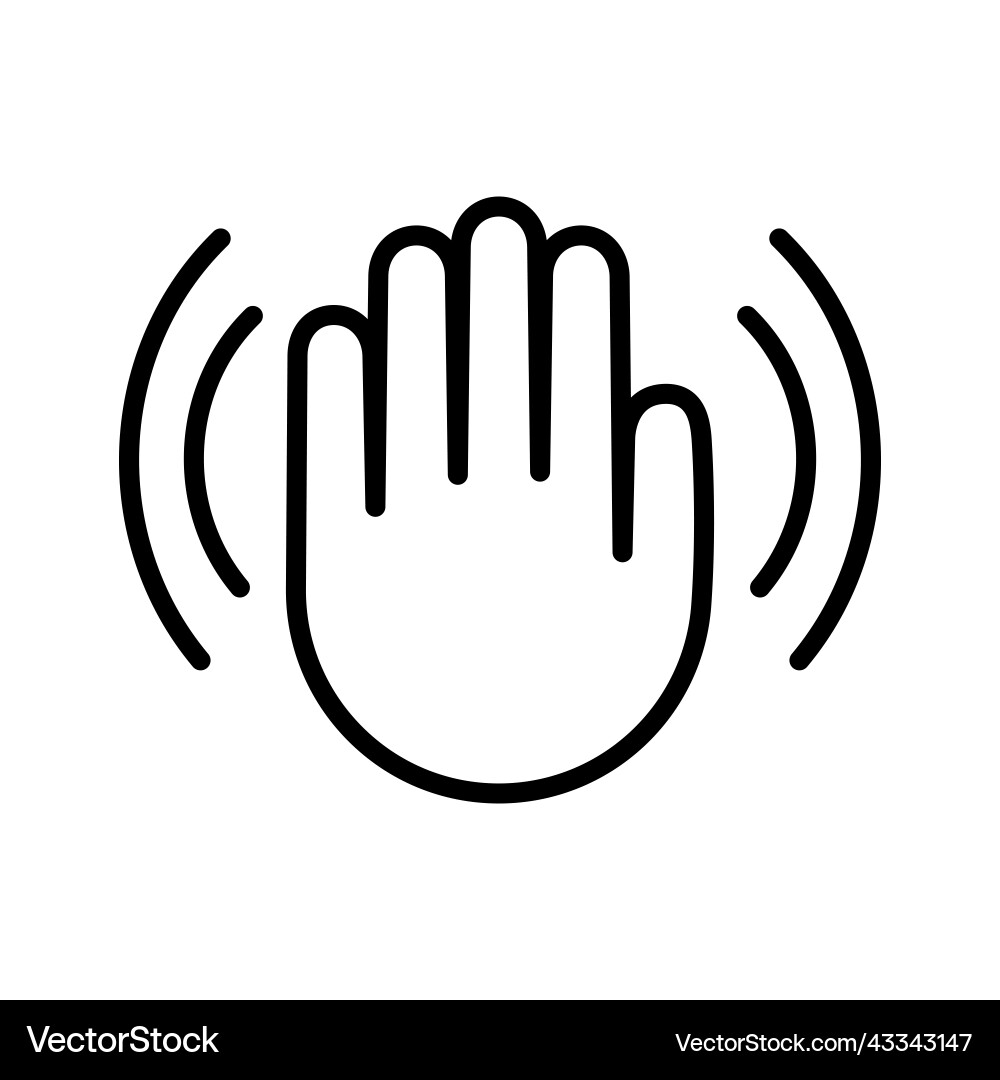 Hand waving icon greeting sign hello symbol Vector Image