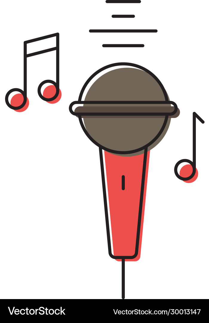 Karaoke microphone icon symbol isolated on white Vector Image