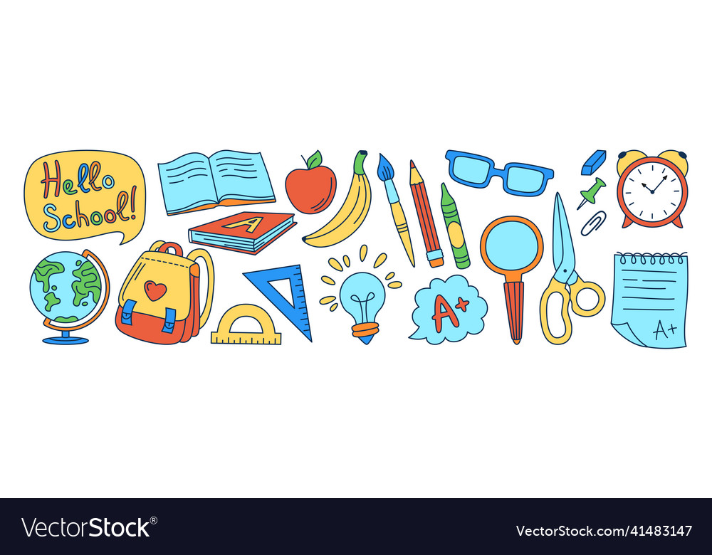 Learning school supplies doodle kit back to school