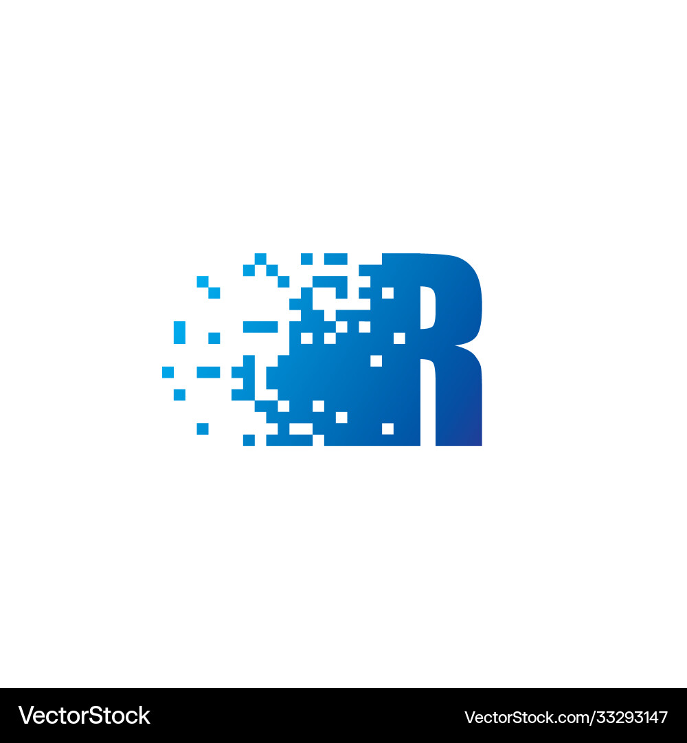 Letter r pixel logo fast moving r logo Royalty Free Vector