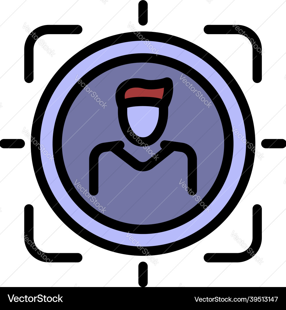 Person target icon color outline Royalty Free Vector Image