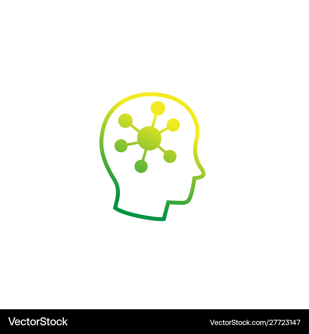 Psychology icon with human head Royalty Free Vector Image