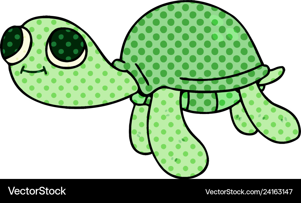 Quirky comic book style cartoon turtle Royalty Free Vector