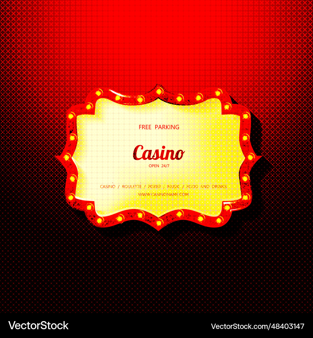 Retro light sign vintage style banner Royalty Free Vector