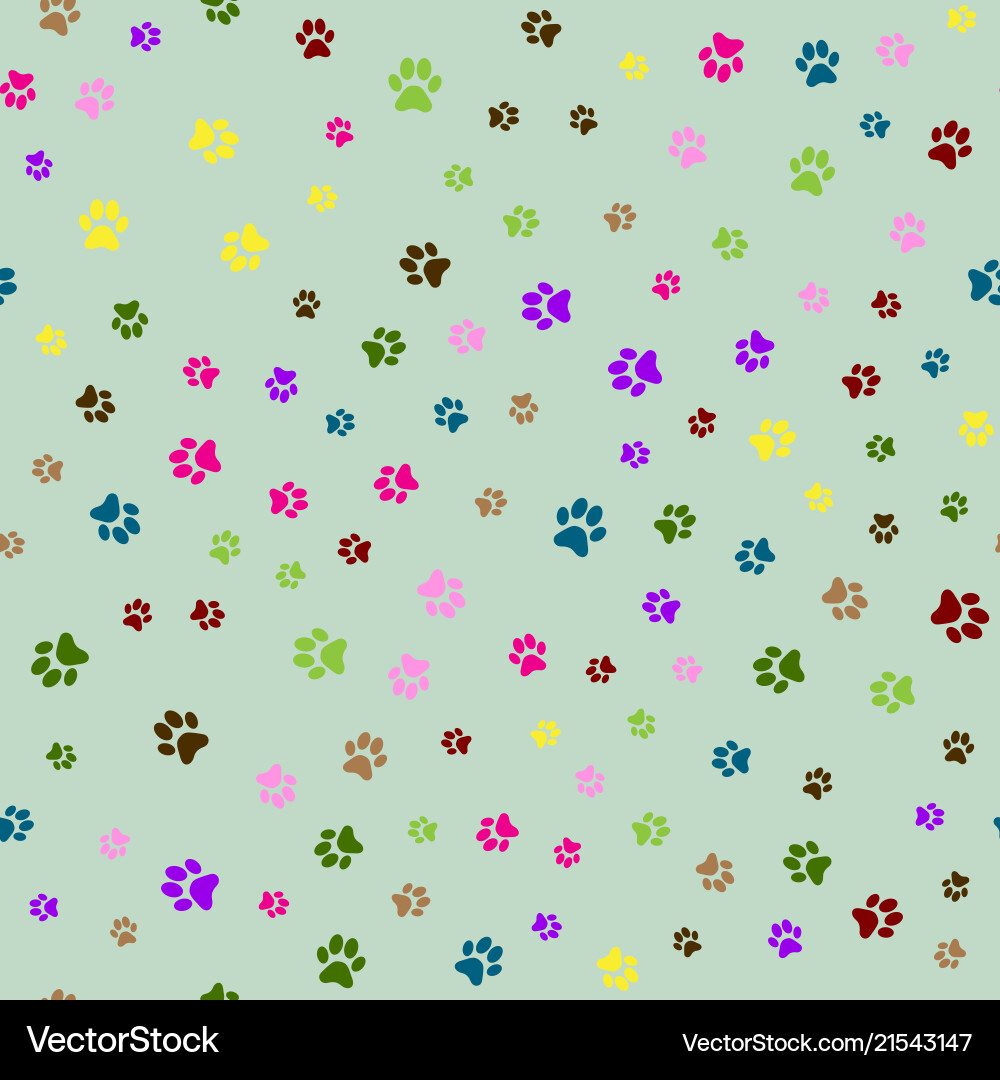 Seamless pattern with colorful animal foot prints Vector Image