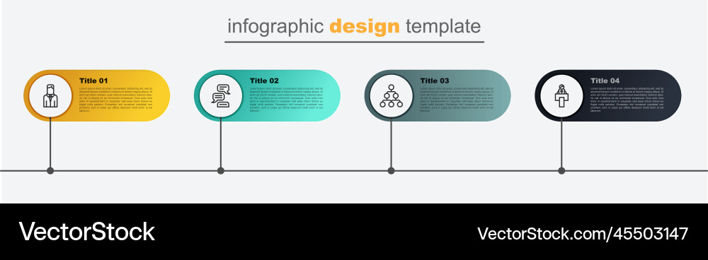 Set line stage stand or tribune hierarchy Vector Image