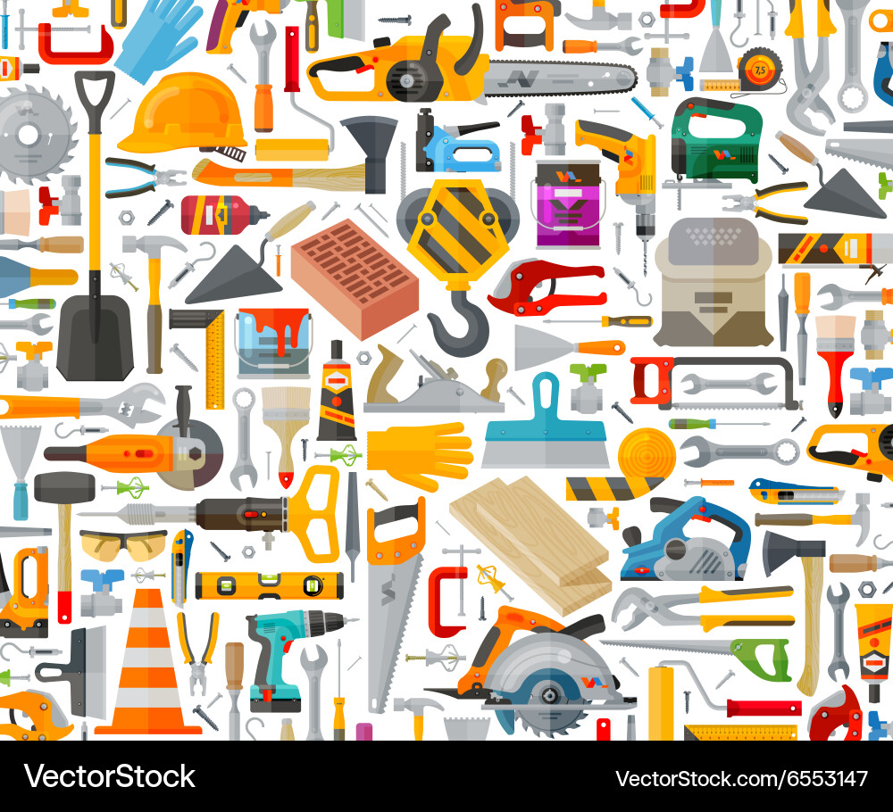 Tools set icons signs and symbols Royalty Free Vector Image