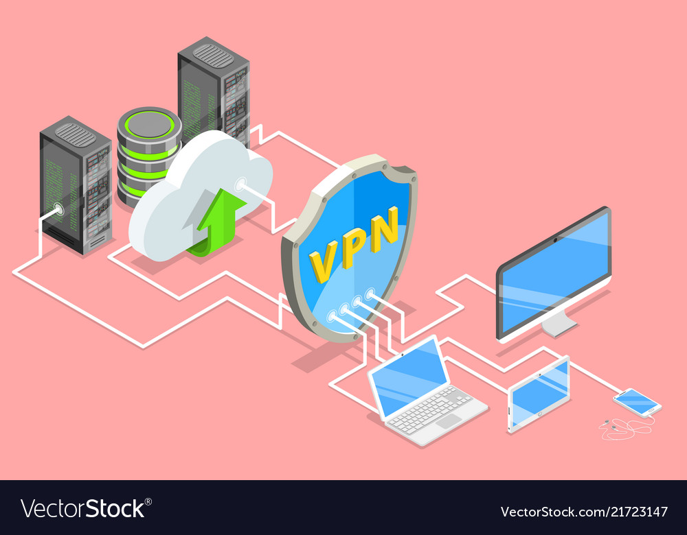 Vpn protection isometric flat conceptual Vector Image Vpn protection isometric flat conceptual Vector Image