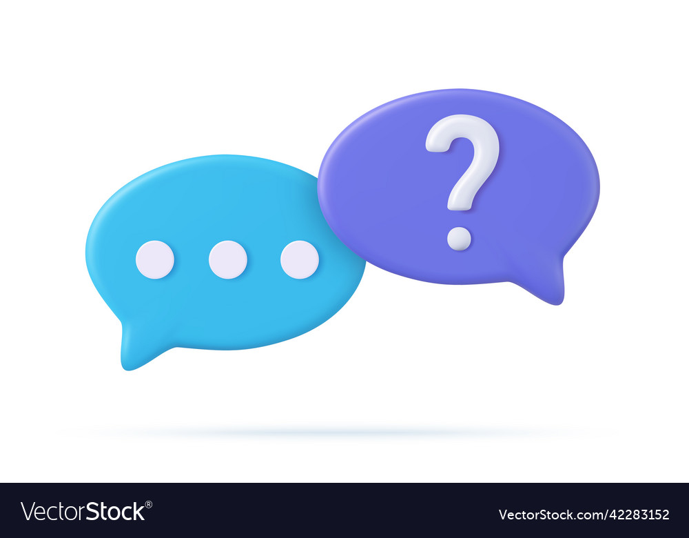 3d rendering faq icon Royalty Free Vector Image