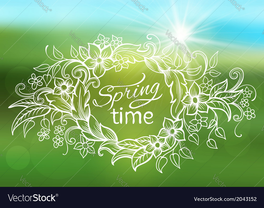 Abstract spring background frame Royalty Free Vector Image
