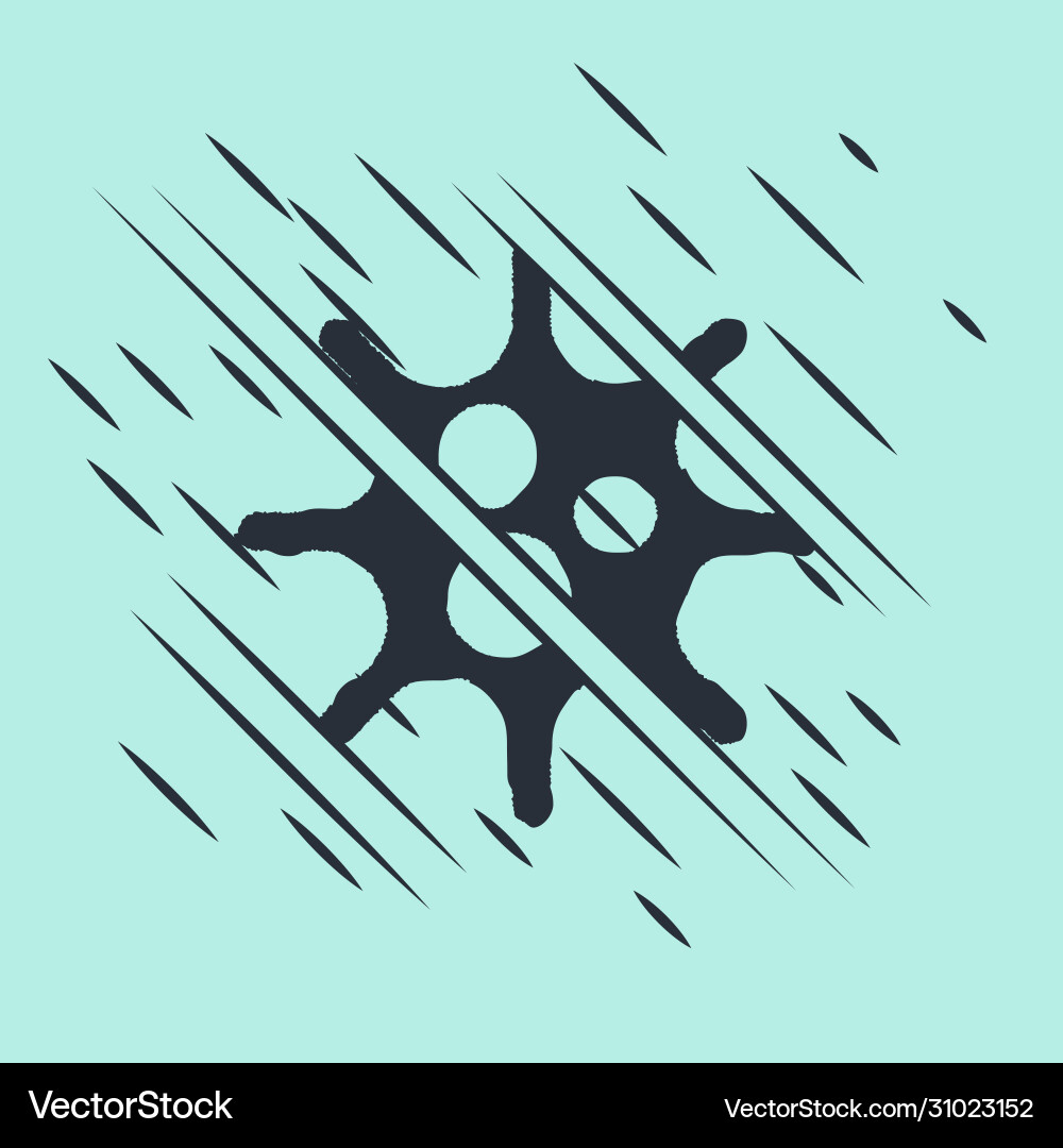 Black virus icon isolated on green background Vector Image