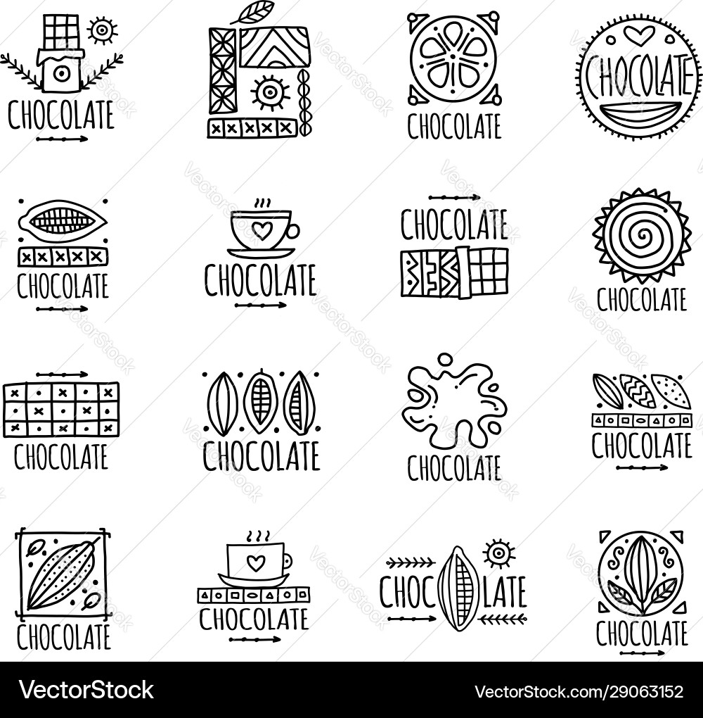 Chocolate icons collection for your design Vector Image