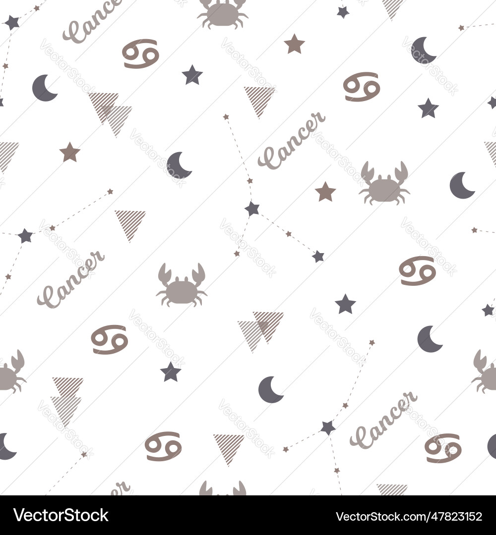 Crab nebula cancer zodiac horoscope pattern Vector Image