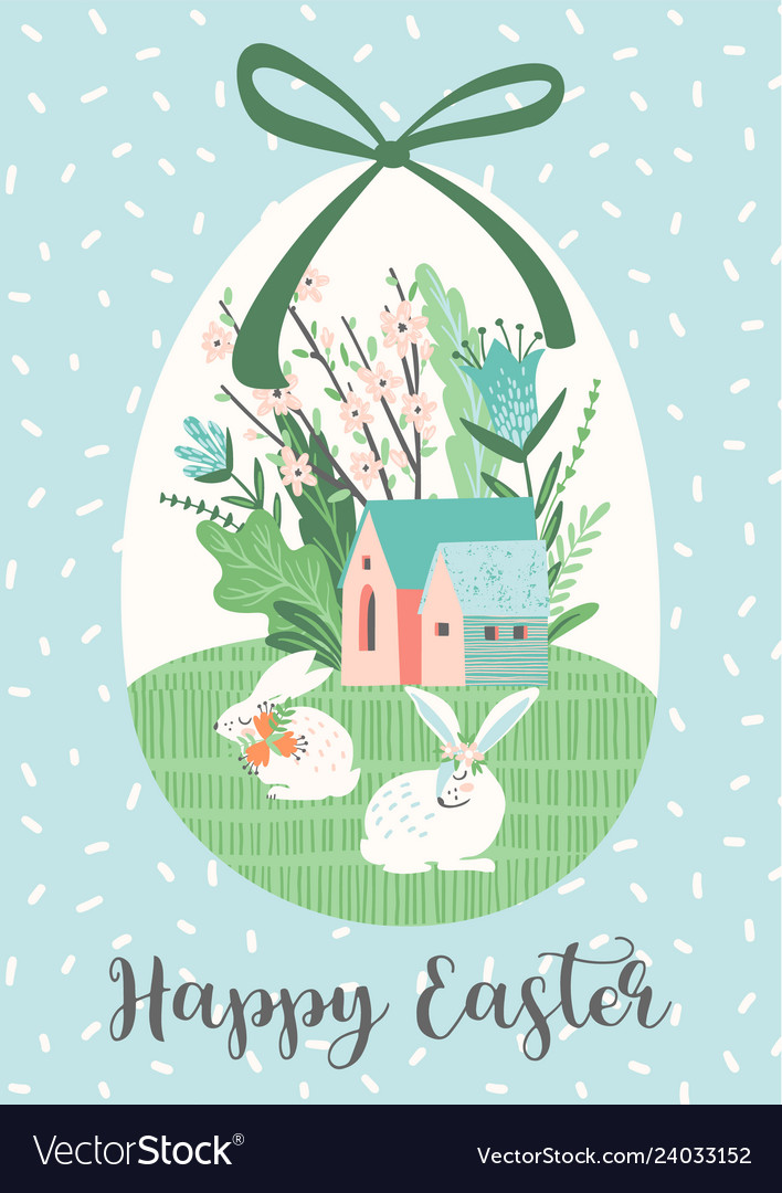 Happy easter template for card poster Royalty Free Vector