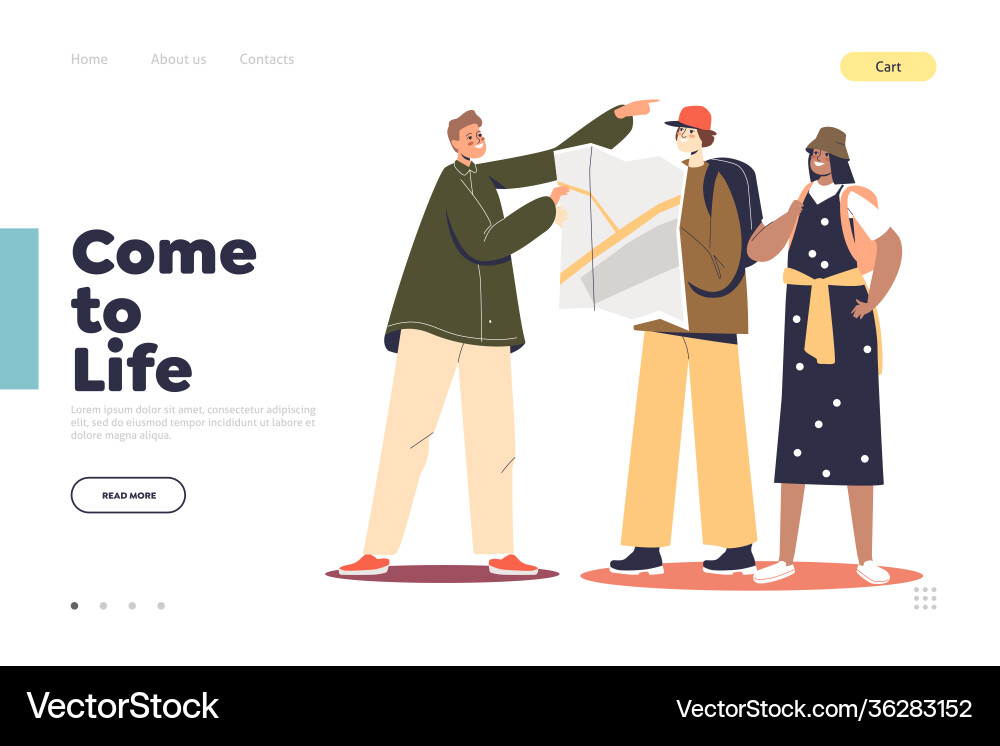 Help tourists concept landing page with man Vector Image